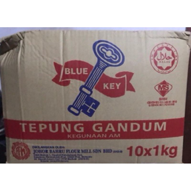 TEPUNG GANDUM CAP KUNCI 10 KG 1 KOTAK (BLUEKEY) | Shopee Malaysia