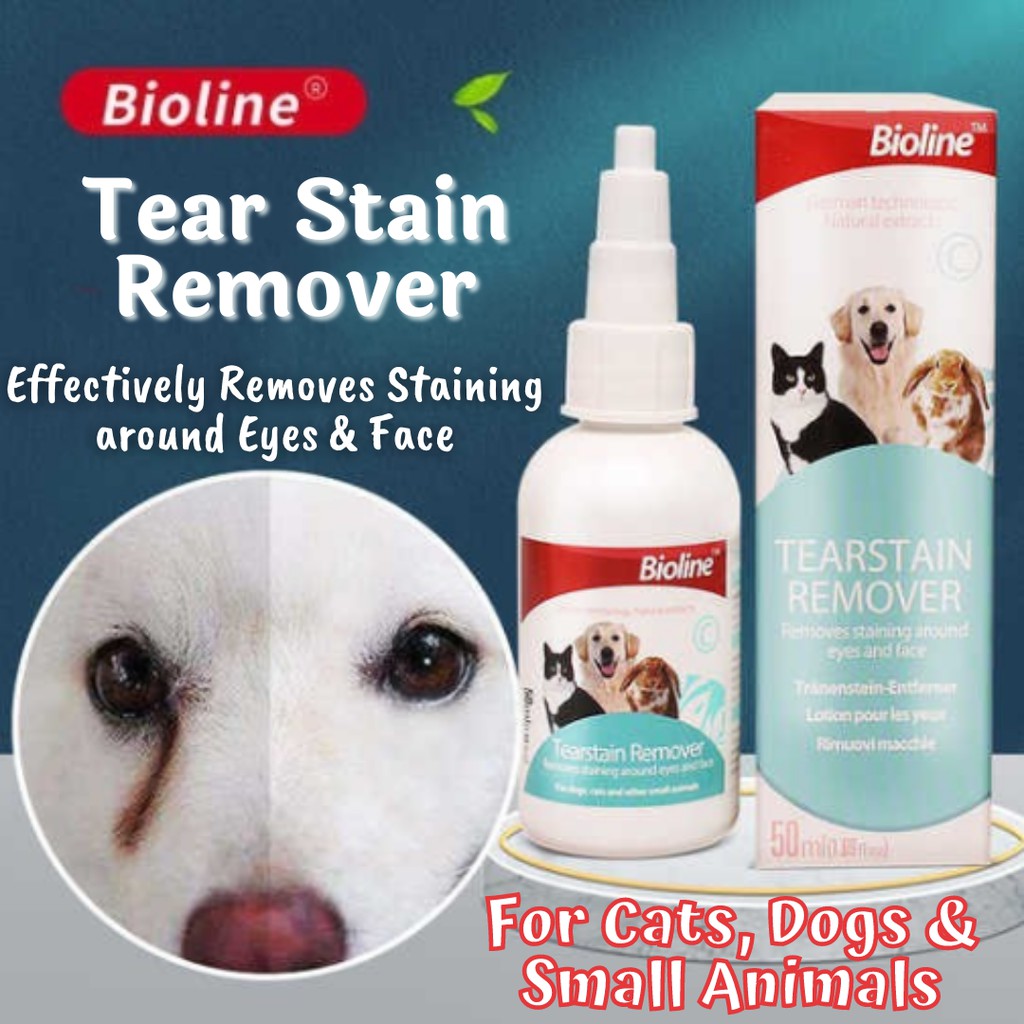 BIOLINE Tear Stain Remover Eye Care Solution For Pet Dog Cat & Small ...