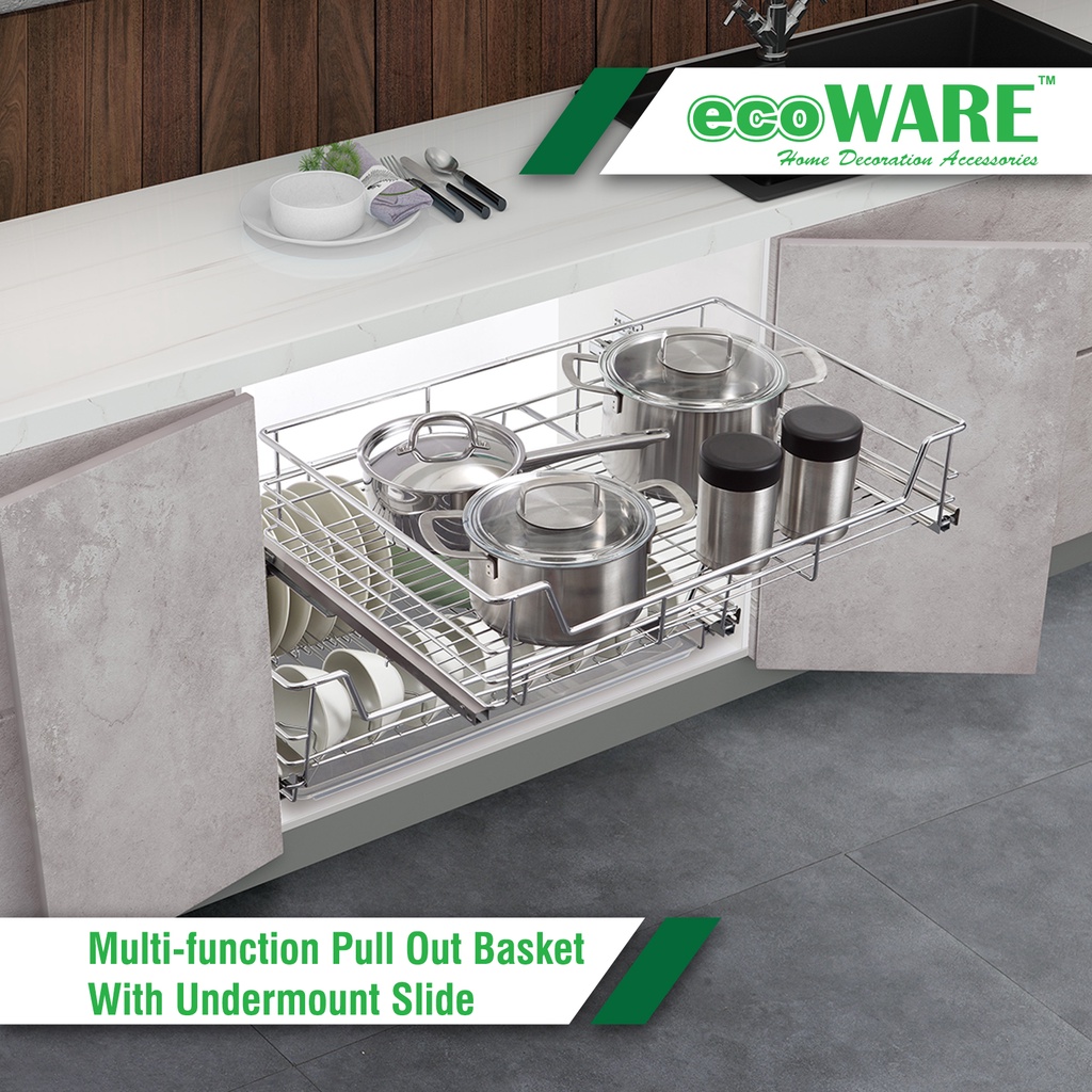 ecoWARE Multifunction Pull Out Basket With Undermount Slide Soft ...