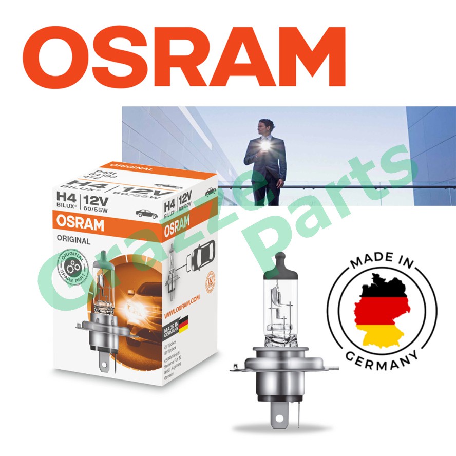 Original Osram H4 12V 60/55W P43T Halogen Bulb (64193) - Made In ...