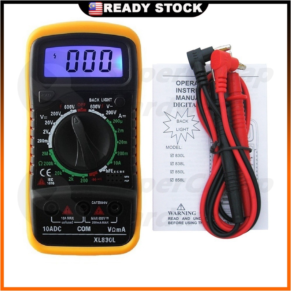 Digital Multimeter XL830L DT-830B LCD Volt Meter Ammeter Voltmeter Amps ...