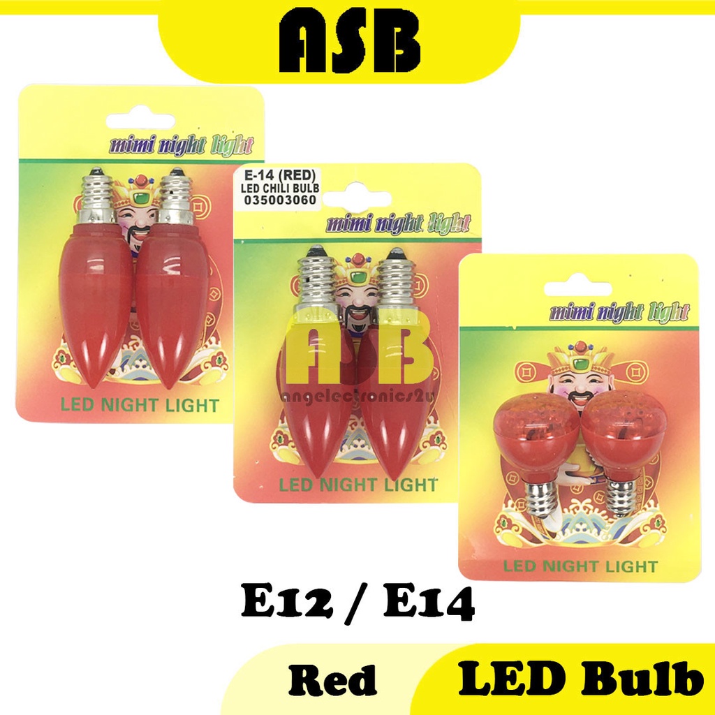 (2pcs) LED Bulb E12 / E14 ( Chili / Round ) ( Red ) | Shopee Malaysia