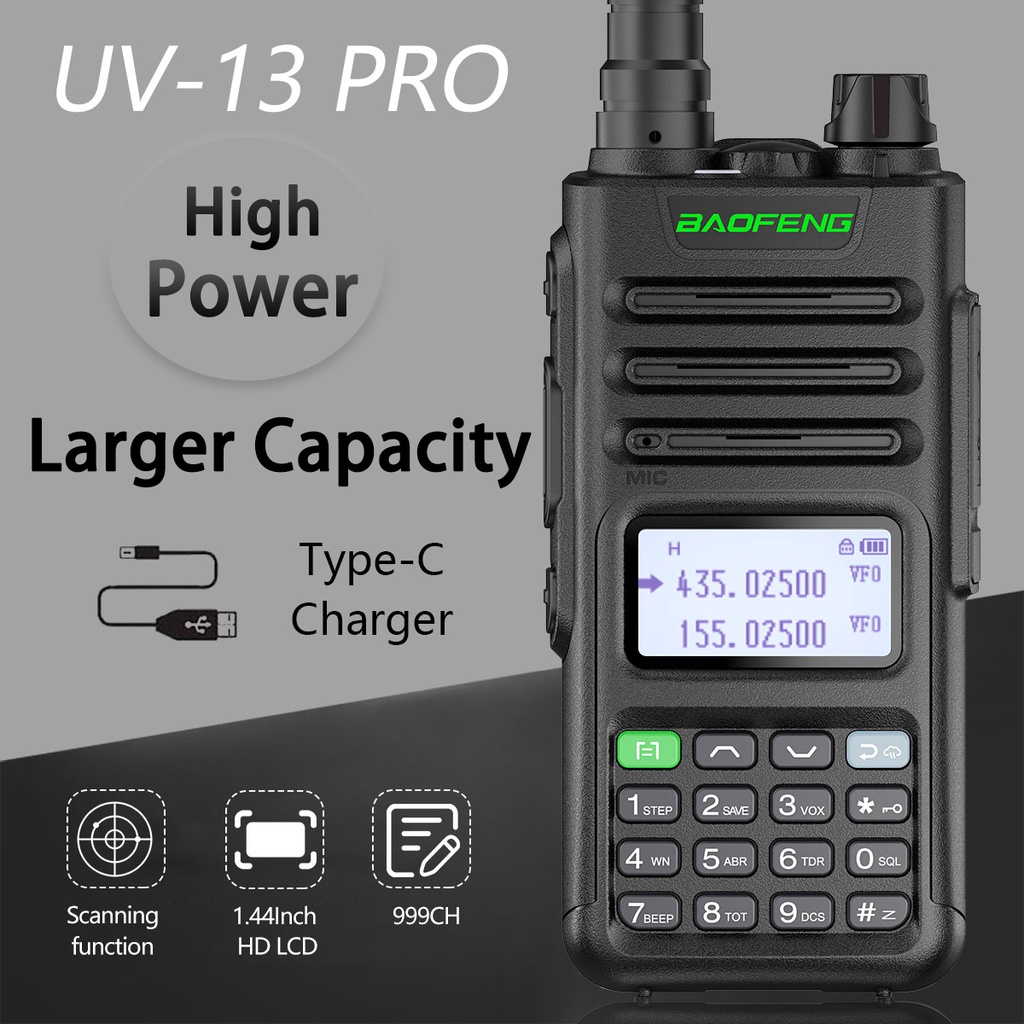 BaoFeng UV-13 PRO V2 Powerful 999 CH Walkie Talkie Station With USB ...