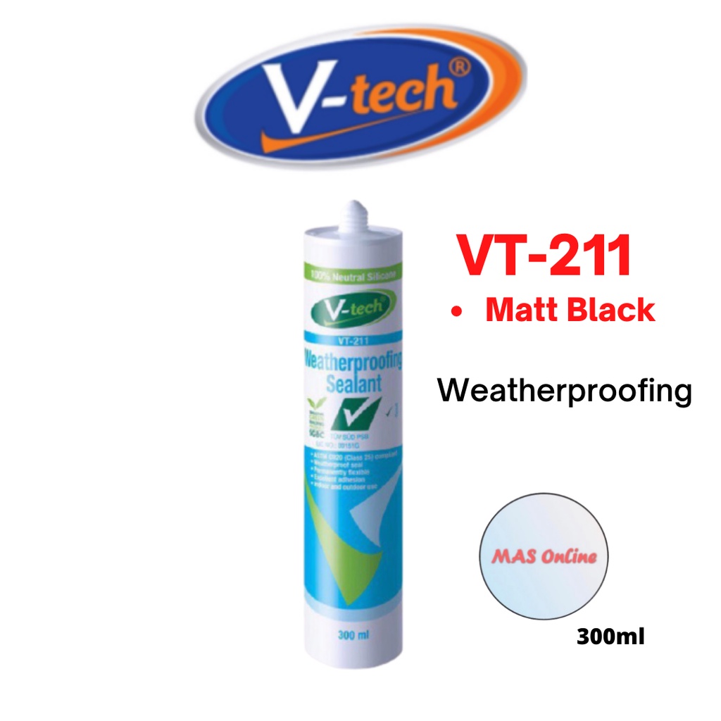 VT-211 MB Weatherproofing Sealant Glass & Metal Silicone Sealant 300ml ...