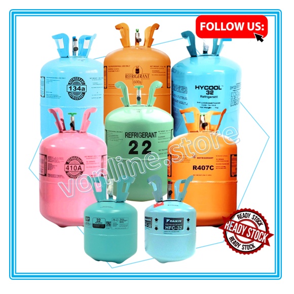 Gas Standard Daikin Acson R134A R32 R410 R22 R407C R600A Air Con Fridge Car 冷气空调/冰箱 Penyaman ...