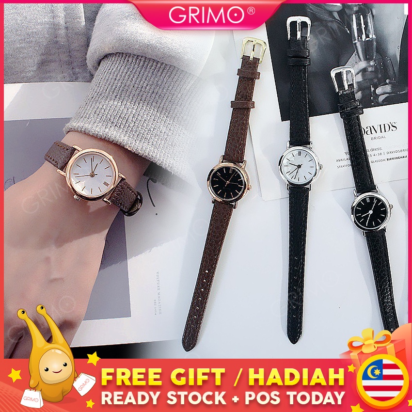 READY STOCK💝GRIMO Simplex Watch Women's Analog Jam Tangan Leather Girl ...