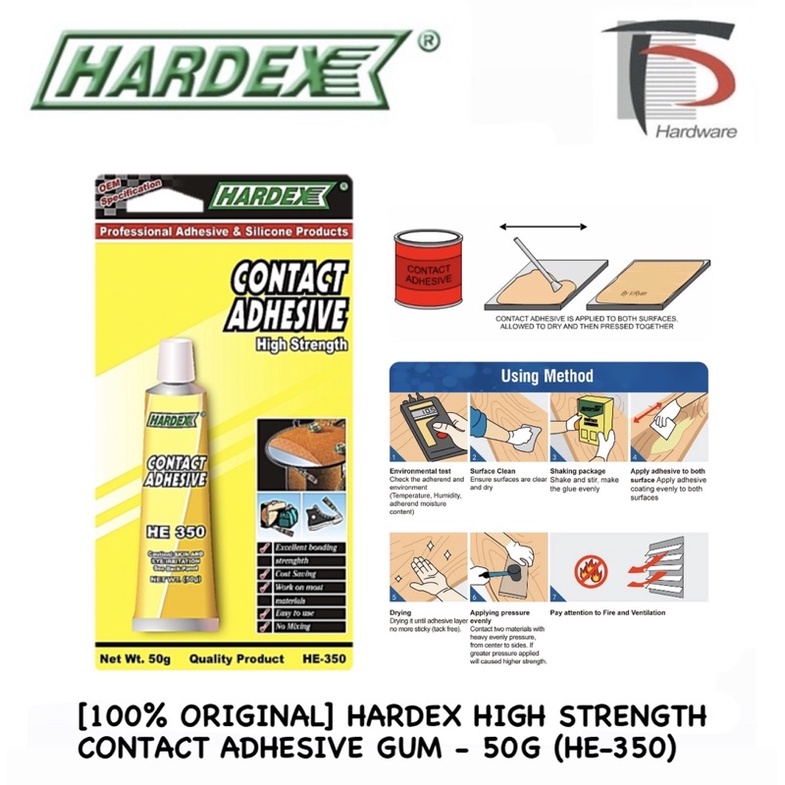 [100% ORIGINAL] HARDEX HIGH STRENGTH CONTACT ADHESIVE GUM - 50G (HE-350 ...