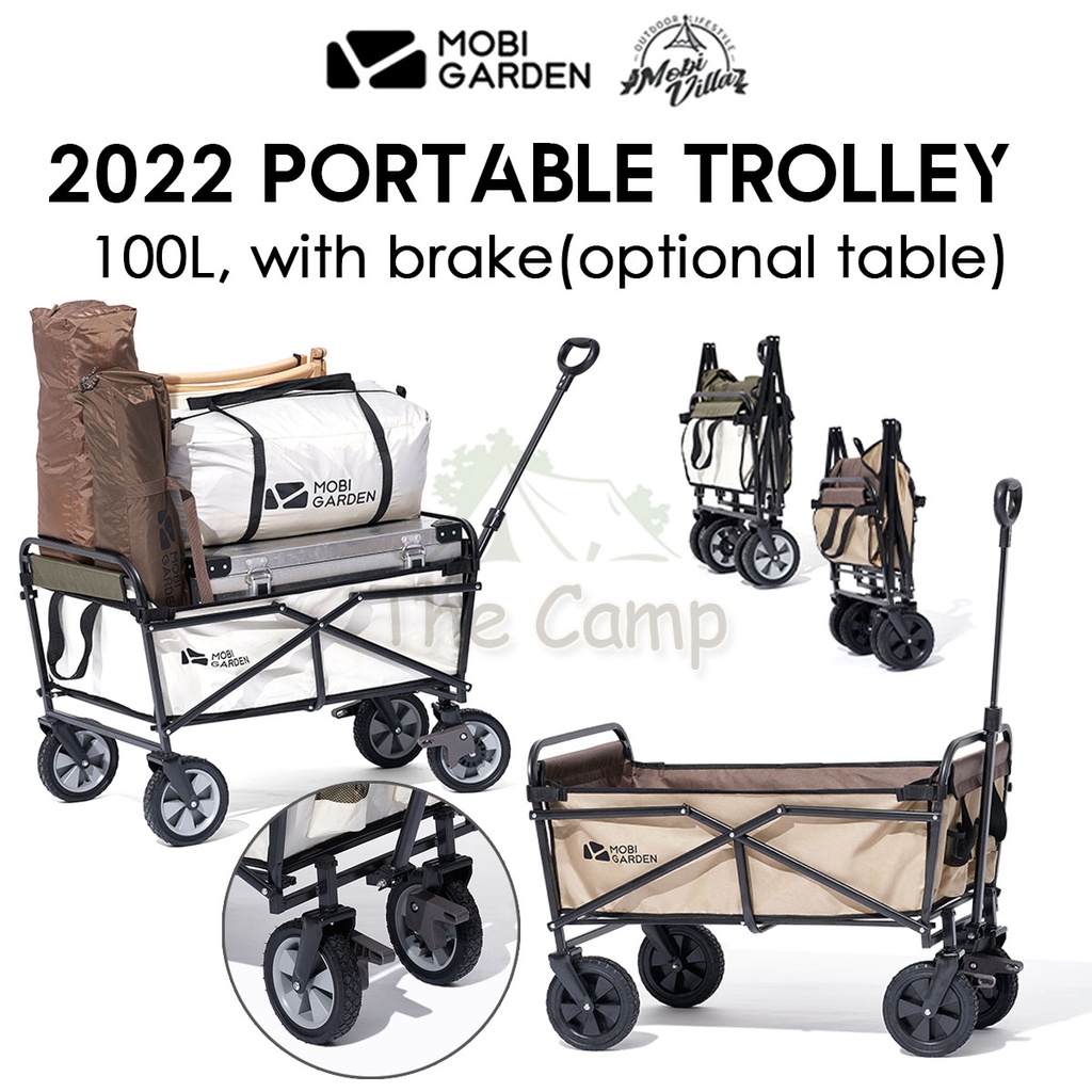 Mobi Garden 2022 Camping Portable Trolley Wagon with Brake 100L Folding ...