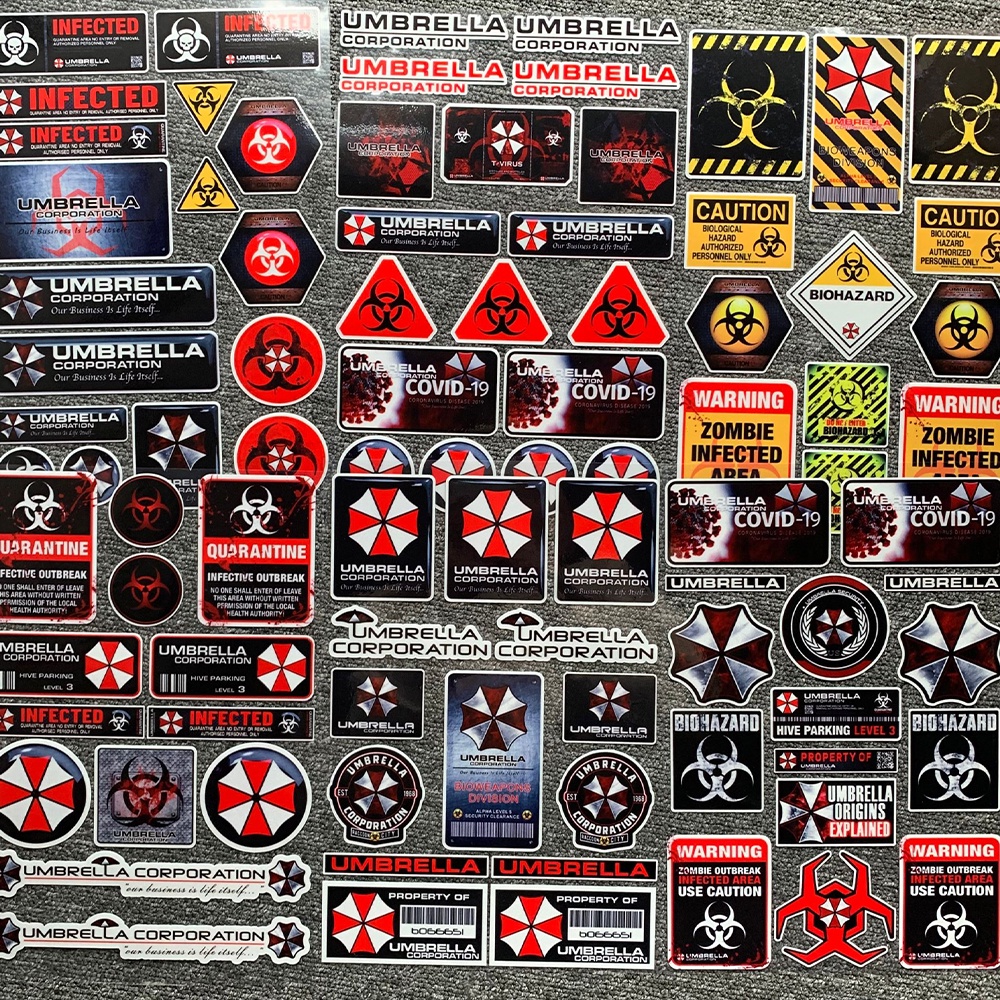 1Pcs Reflective Umbrella Corporation Resident Evil Decals A4 Size ...