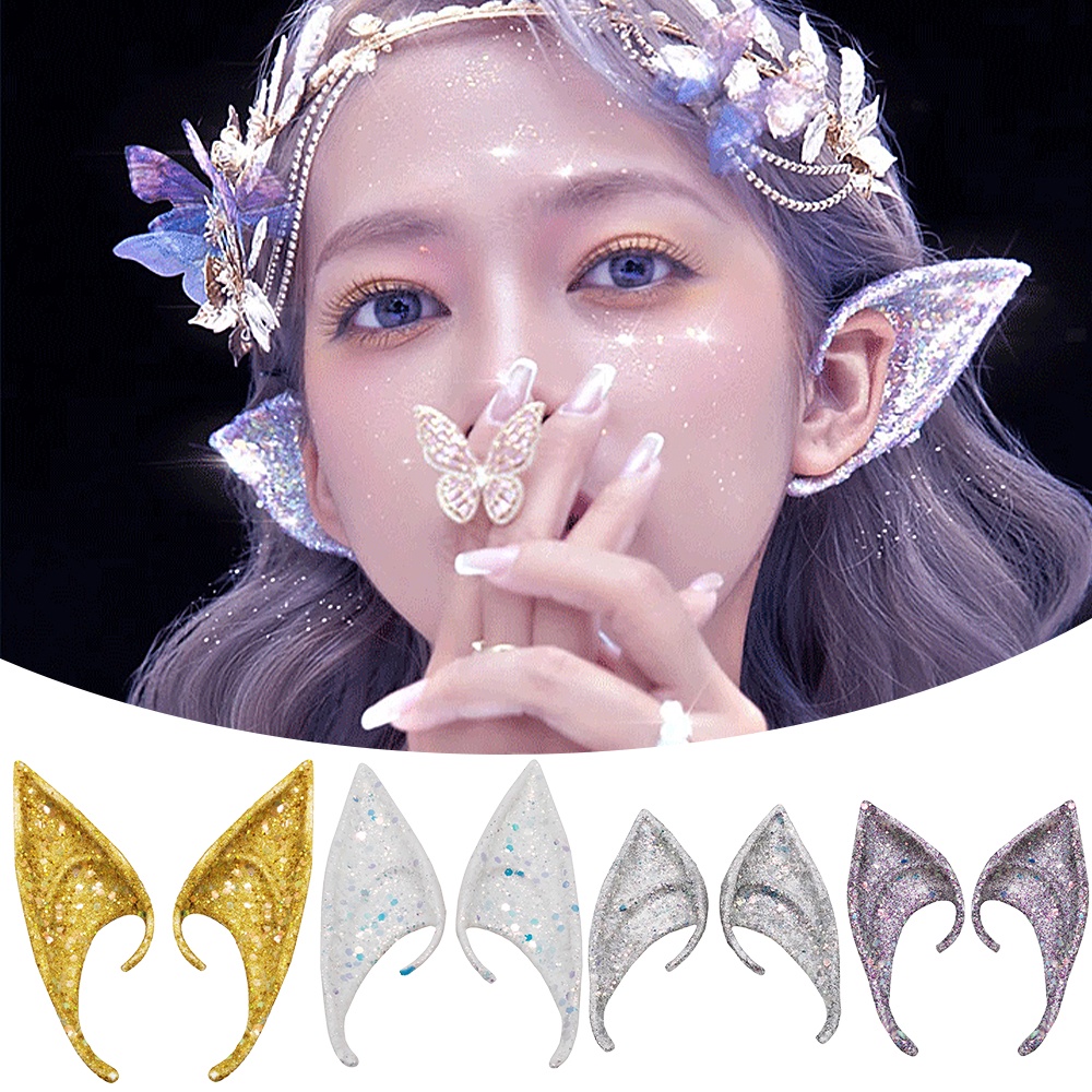 [Ready Stock] 1 Pair Angel Elf Ears Latex Glitter Ears Fairy Cosplay ...