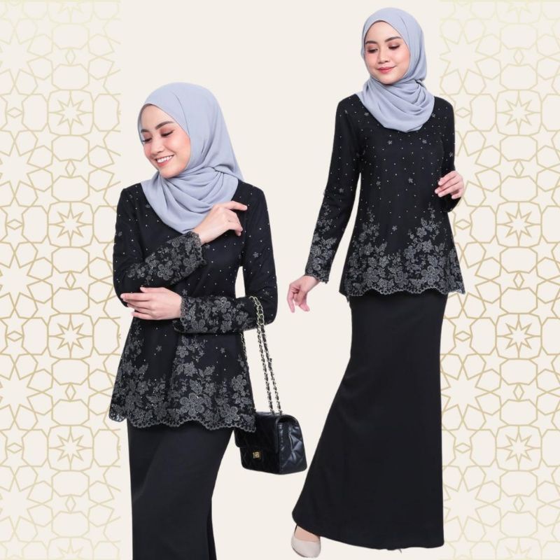 💞BLACK BAJU KURUNG LACE CANTIK DAN MURAH FOR DINNER TUNANG NIKAH ...