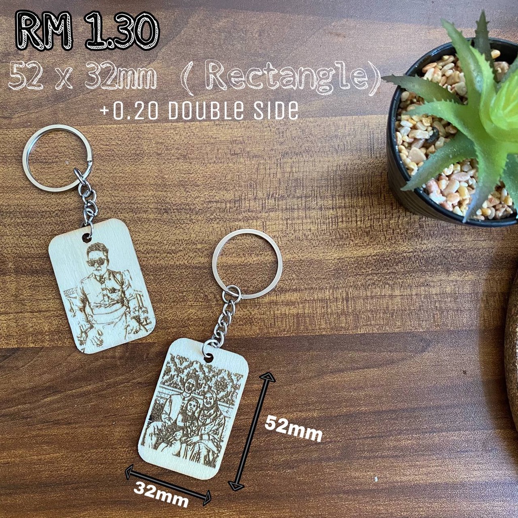 [5 PCS MINIMUM ODER ] Custom Keychain kayu [ custom made ] Logo , nama ...
