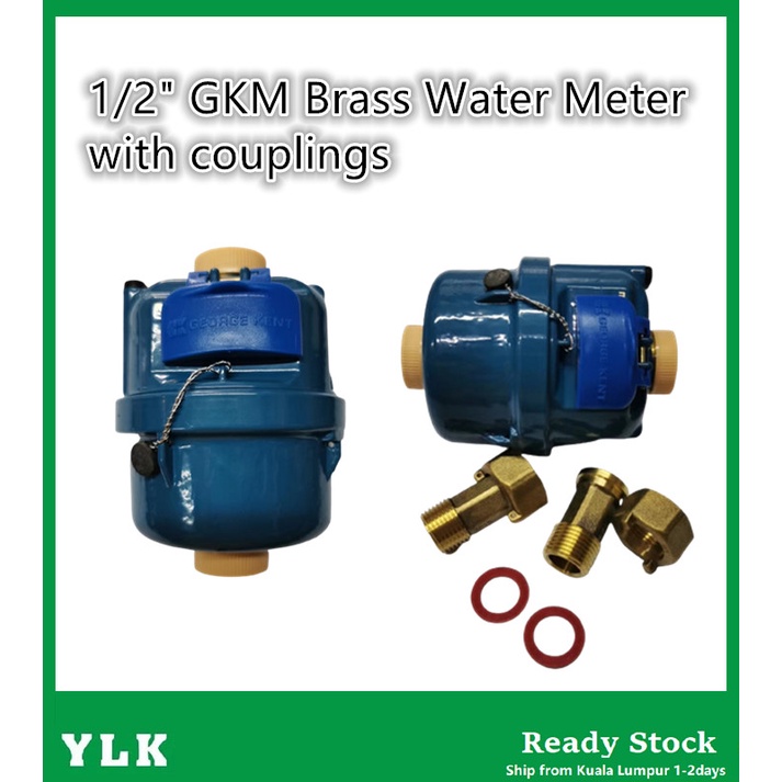 1/2" GKM Brass Water Meter with couplings | Shopee Malaysia