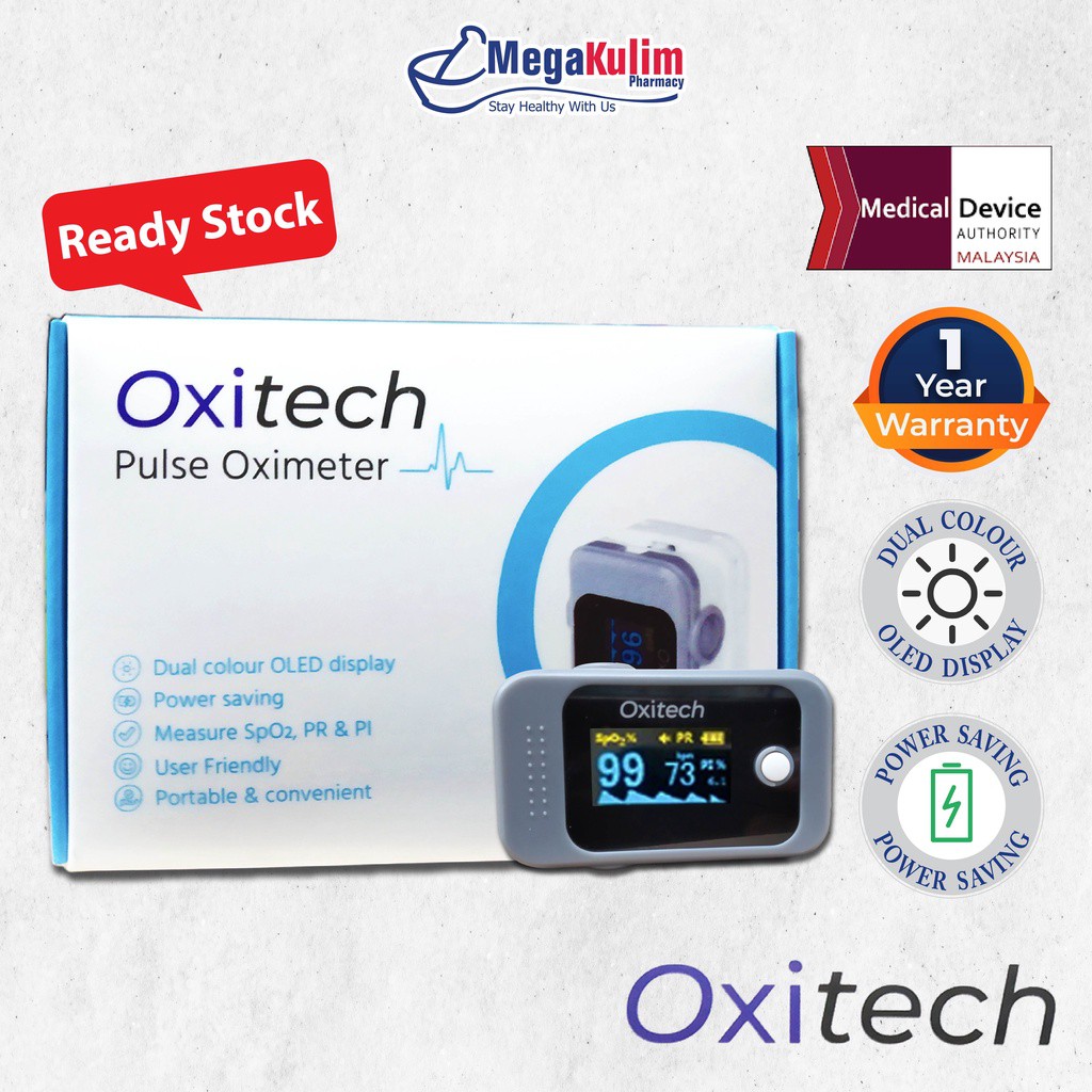 Oxitech Pulse Oximeter with MDA Approved (1 year warranty) | Shopee ...