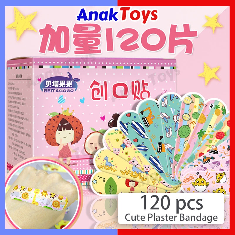 120 Pcs/Box Kids Korean Breathable Waterproof Finger Bandage Tape Wound ...