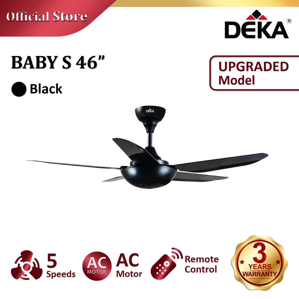 DEKA BABY S 46" Baby Fan 5 Blades AC Motor 5 Speeds Remote Control ...