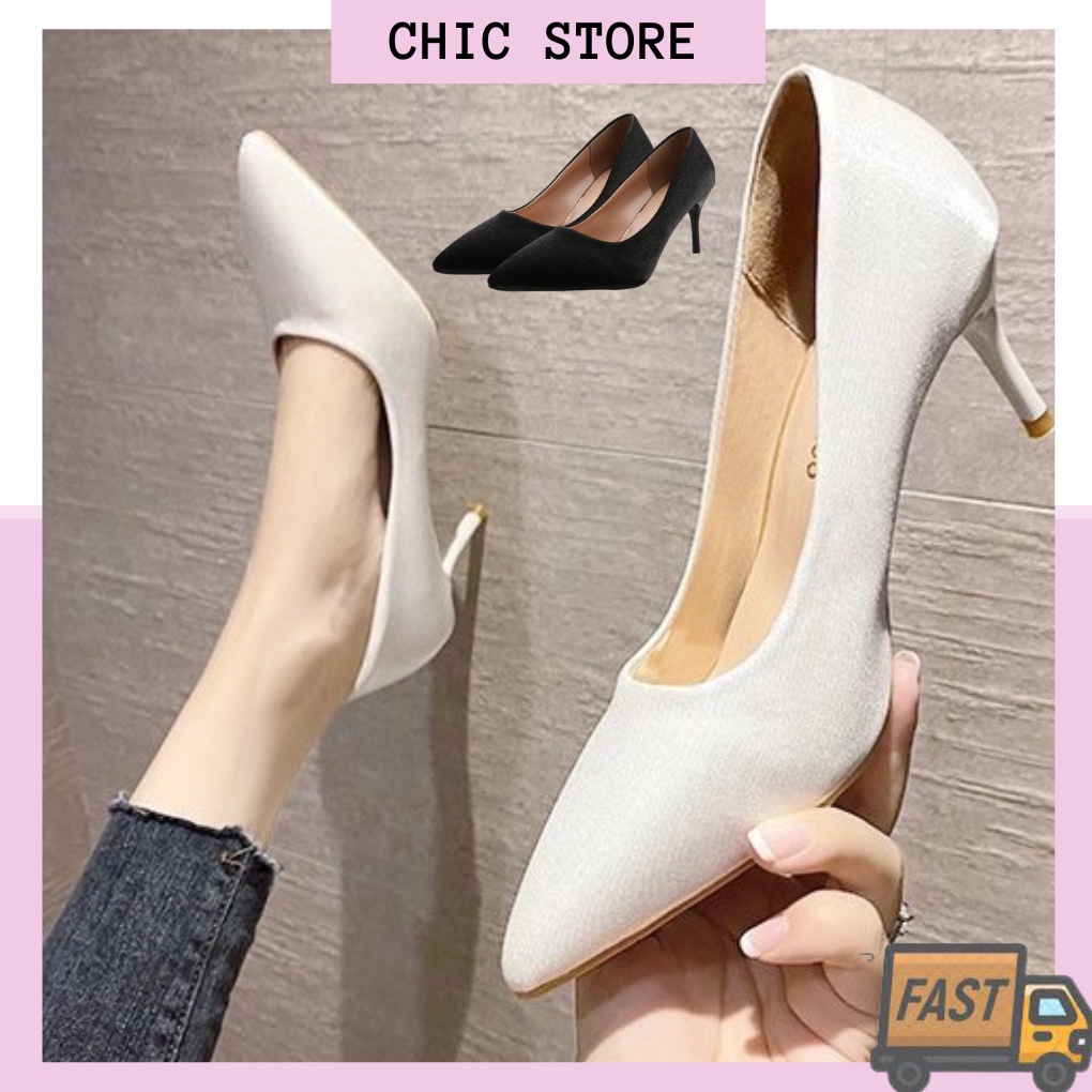 CHIC STORE 🇲🇾 Kyla Ready Stock Women High Heel Pointed Bling Bling ...