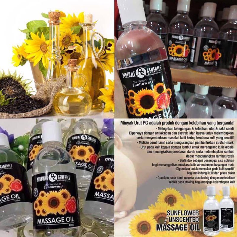 🔥MINYAK BUNGA MATAHARI🔥//MINYAK URUT//SUNFLOWER MASSAGE OIL + FREE GIFT ...