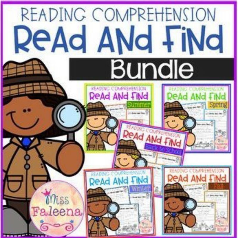 056- [PDF] Reading Comprehension Read and Find 5 sets Bundle worksheet ...