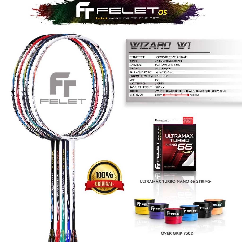 FELET WIZARD W1 Badminton Racquet-Rackets | Shopee Malaysia