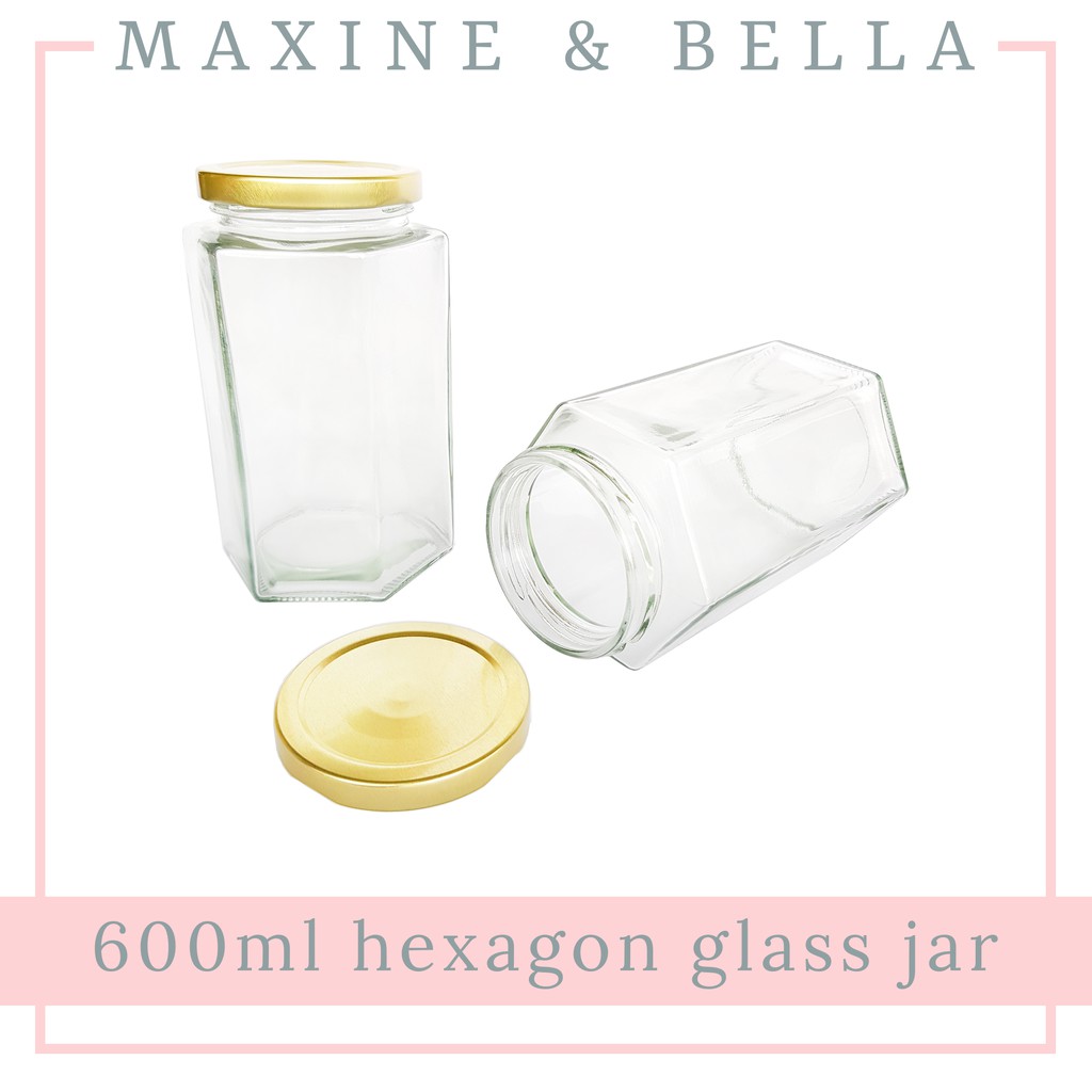 (5 jars) 600ml hexagon glass jar | Shopee Malaysia