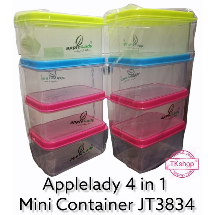 Applelady 4 in 1 Mini Container JT3834/Mini Bekas Tupperware | Shopee ...