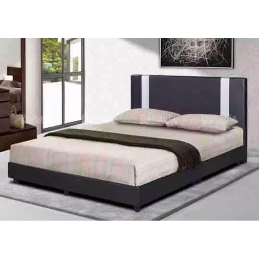 White / Black PVC Divan Queen Bed Frame Katil Queen | Shopee Malaysia