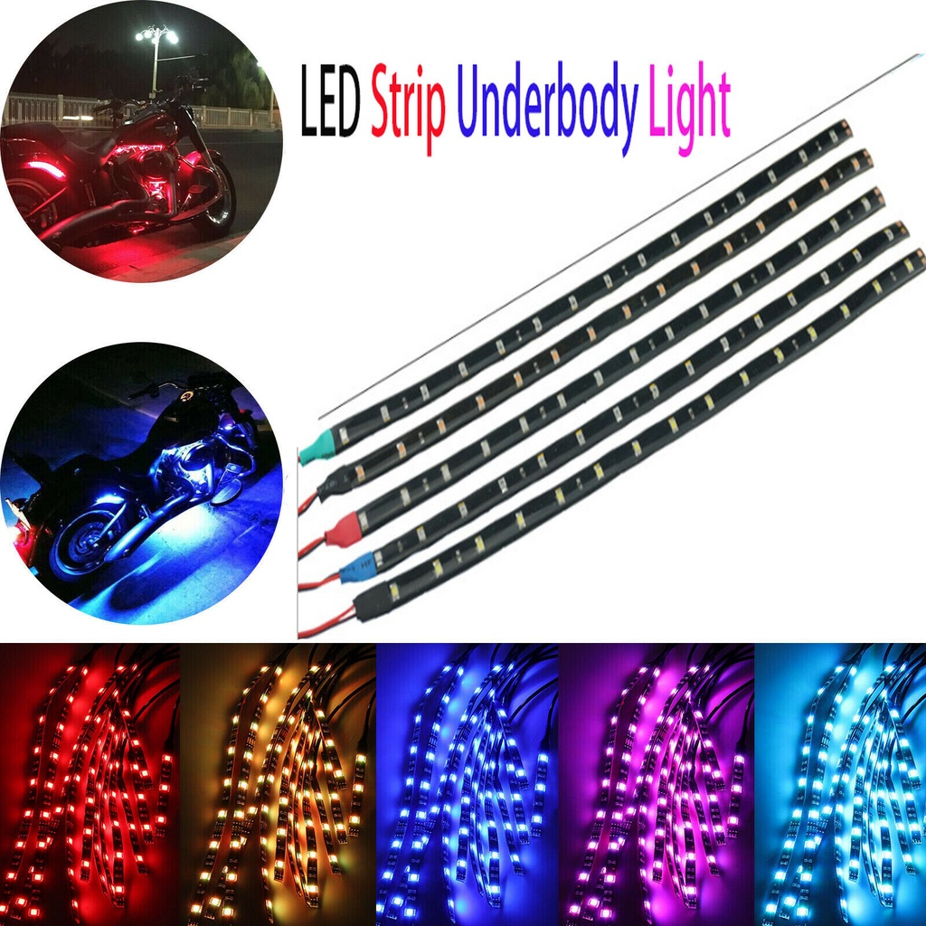30/60/90/120cm DC12V Motorcycle Underglow Lights LED Strip String Neon ...