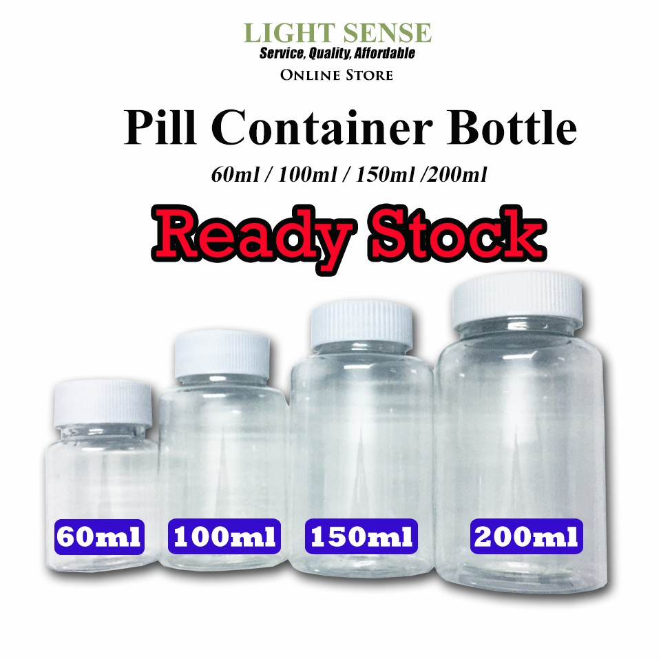 Pill Container Bottle 60ml 100ml 150ml 200ml PET Cosmetic Container ...