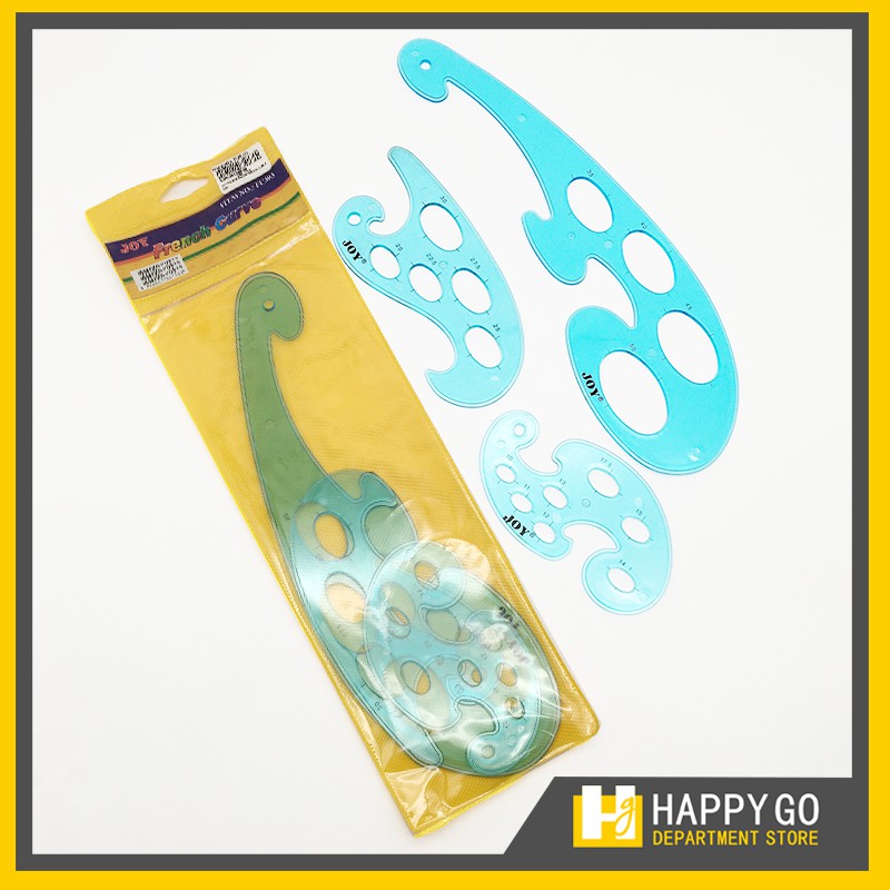 Happy Go 3in1 Joy Ruler French Curve Set Drawing Template Tool Circle ...