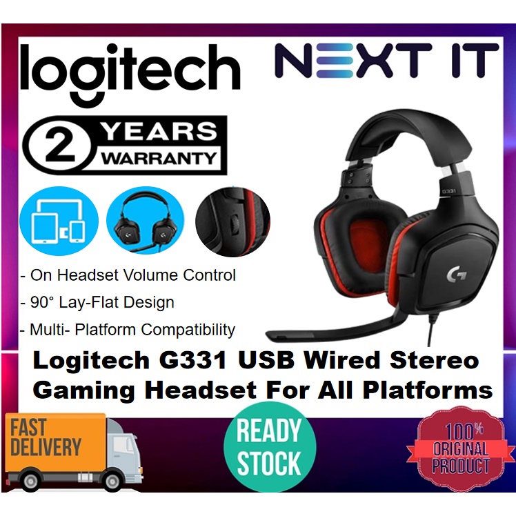 [READY STOCK] LOGITECH G331 USB WIRED STEREO GAMING HEADSET FOR ALL ...