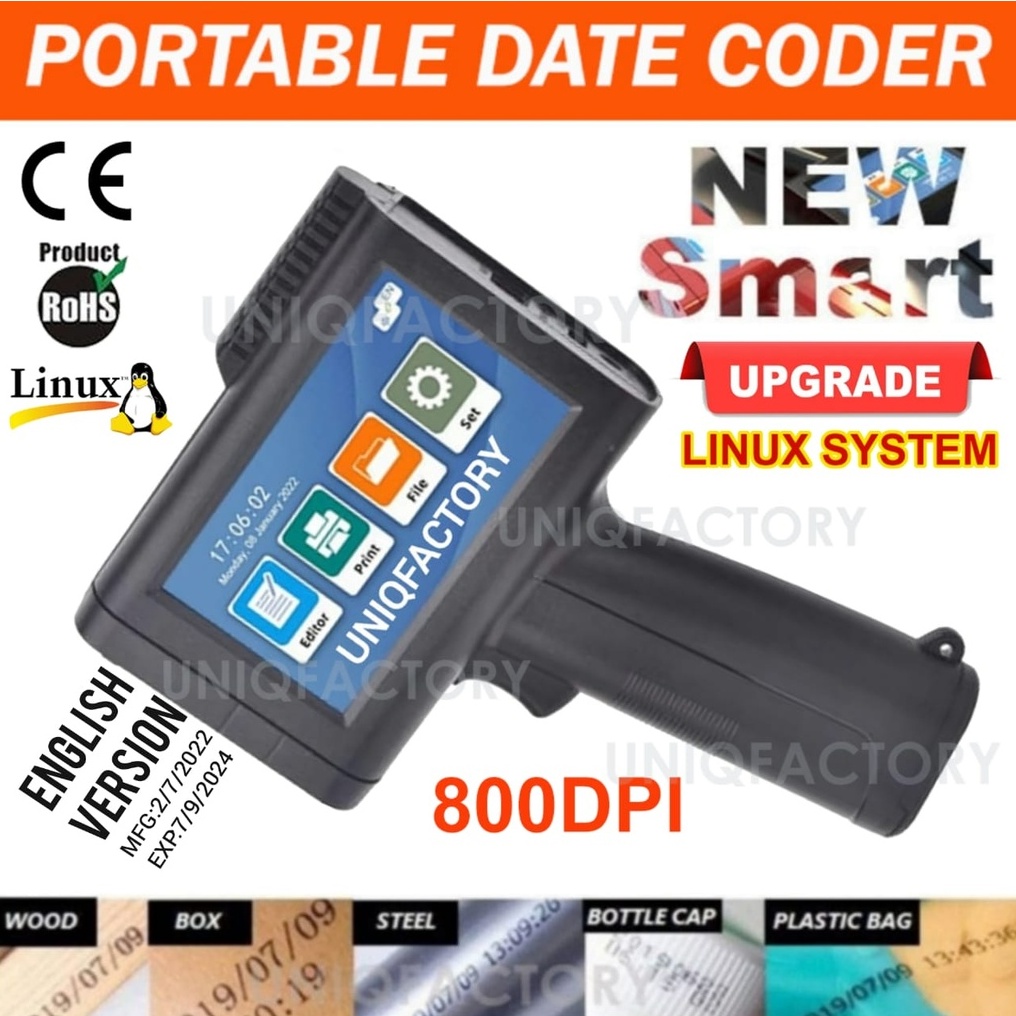 (ORI) LINUX Handheld Date Inkjet Printer Automatic Expiry Coder Expired ...