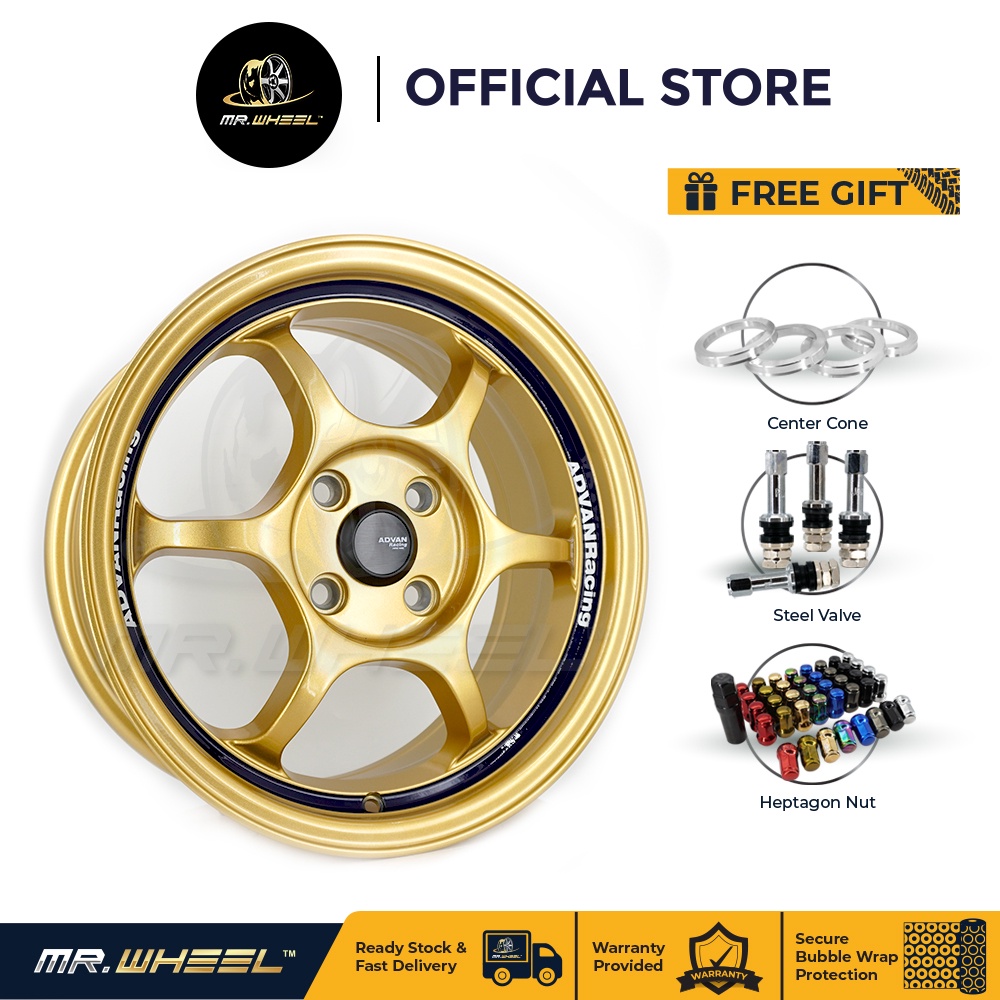 New Sport Rim ADVAN RACING RG1 15x6.5 4x100 ET40 15 inch Mr Wheel Myvi Bezza Saga Vios Yaris ...