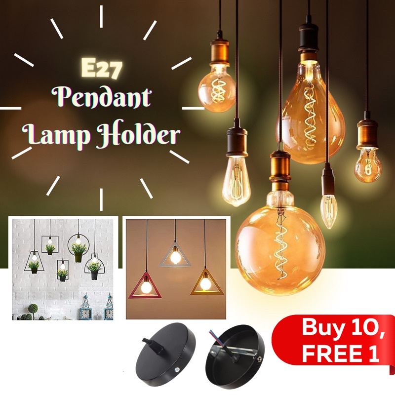 E27 Pendant Lamp Holder With Base / Hanging Lamp Holder / Bulb Holder ...