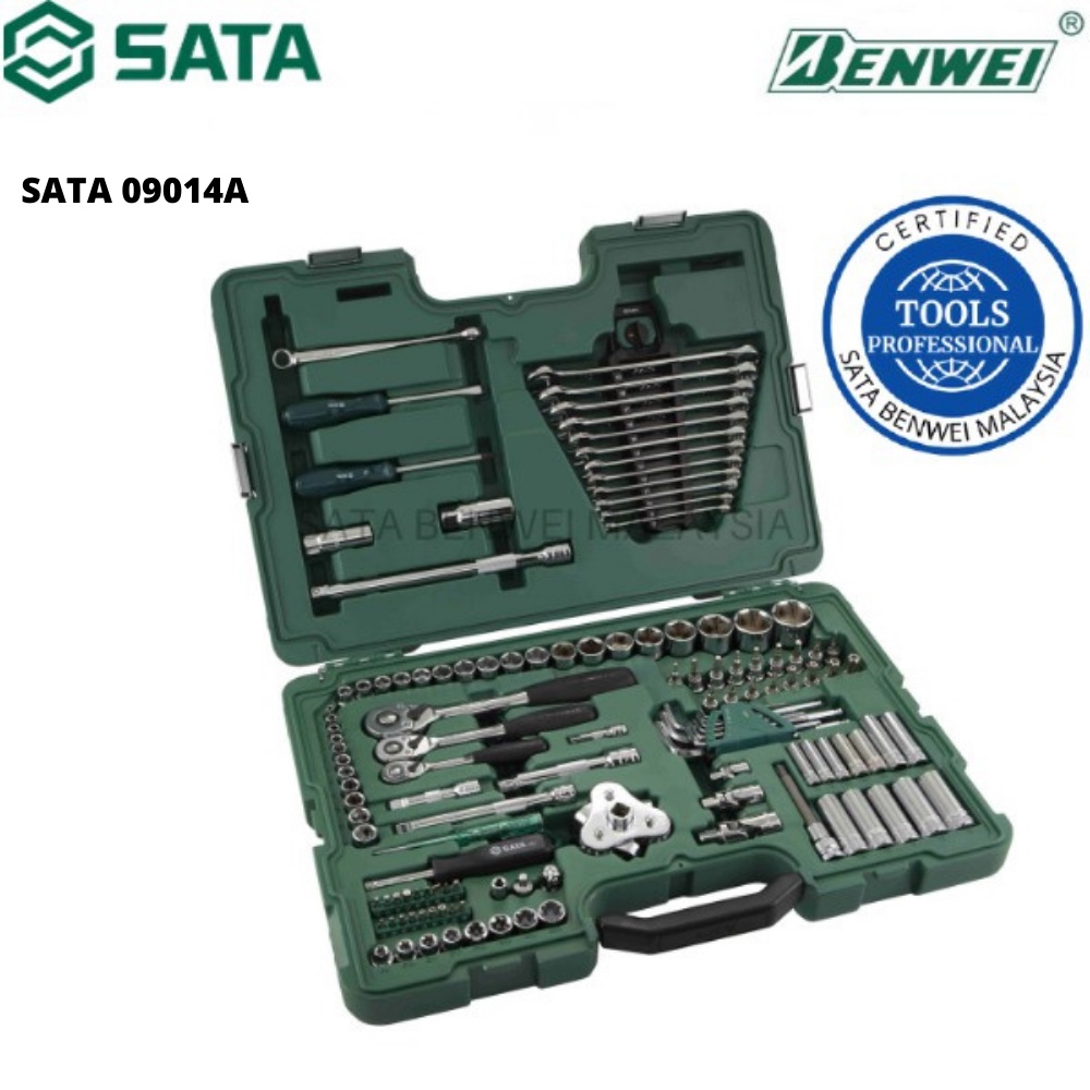 SATA 09014A 128PCS 1/4'' X 3/8'' X 1/2'' DR. AUTOMOTIVE TOOL SET ...