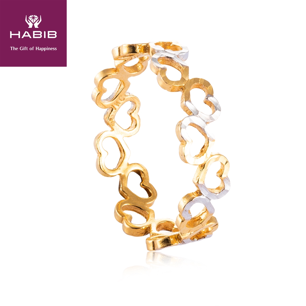 HABIB 916/22K Yellow and White Gold Ring RCC033 | Shopee Malaysia