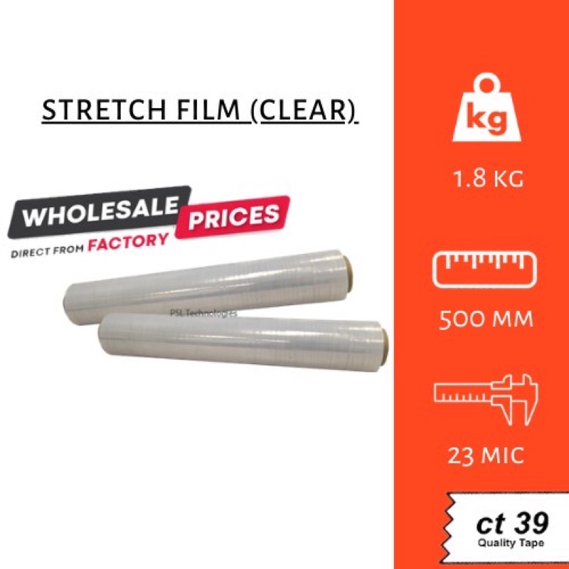 Max Stretch Stretch Film/Wrapping Firm/Plastic Pallet Wrap - Clear ...