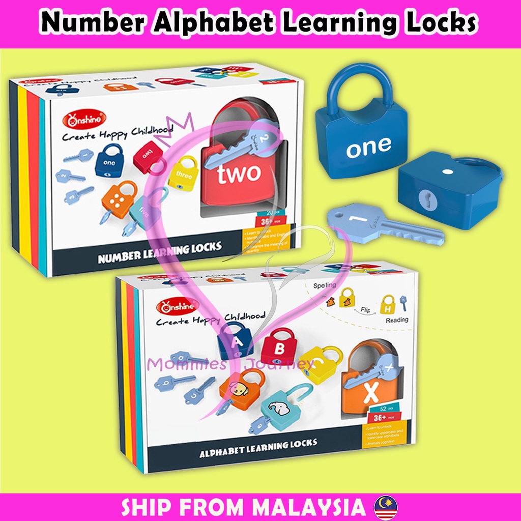 Learning Alphabet Lock ABC Number Lock 123 Educational Toys Kids ...
