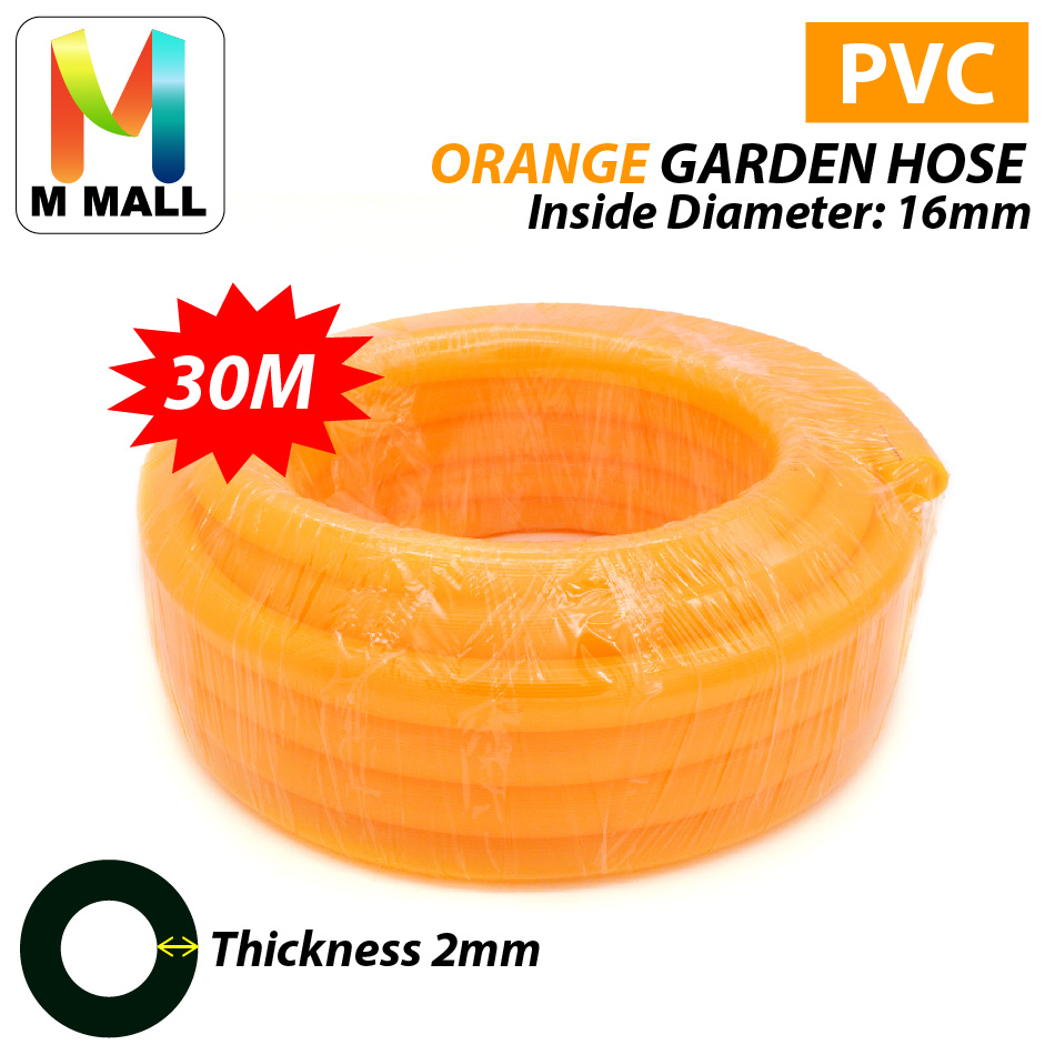 MMALL 30 meter Water Hose Garden Hose Lawn PVC Pipe Thick Orange PVC ...