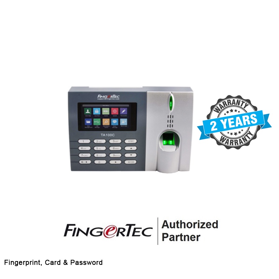 FingerTec TA100CR Biometric Device Fingerprint Time & Attendance System ...