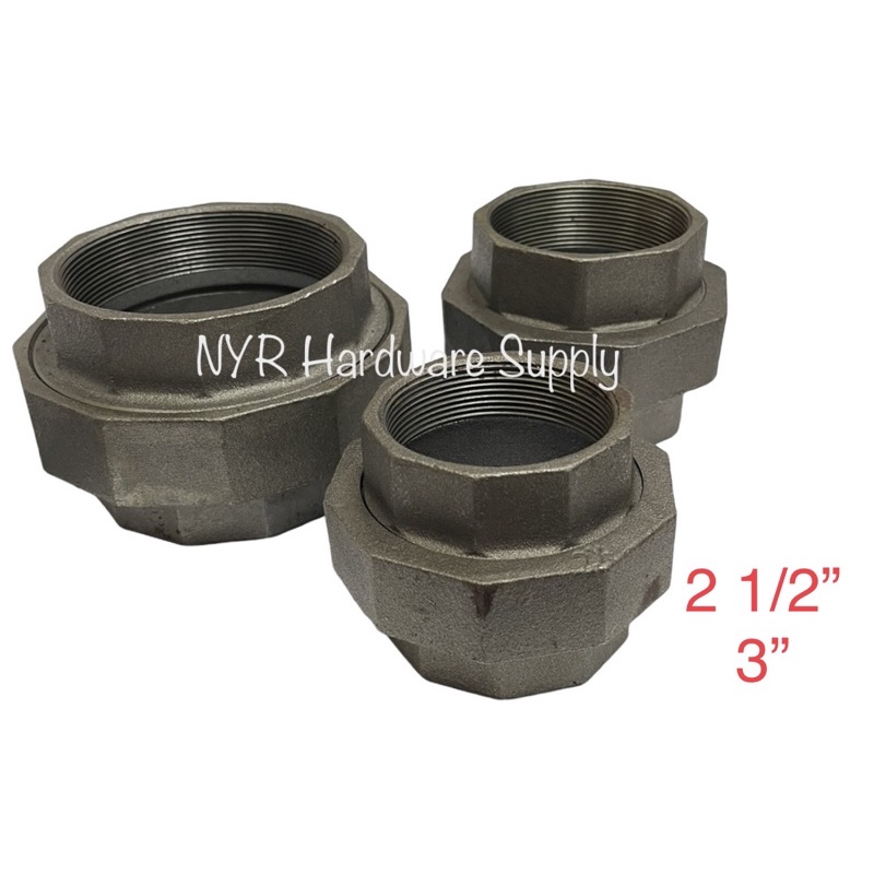 Steam Union 2 1/2” & 3” BSPT MALLEABLE IRON STEAM PIPE FITTING Black ...