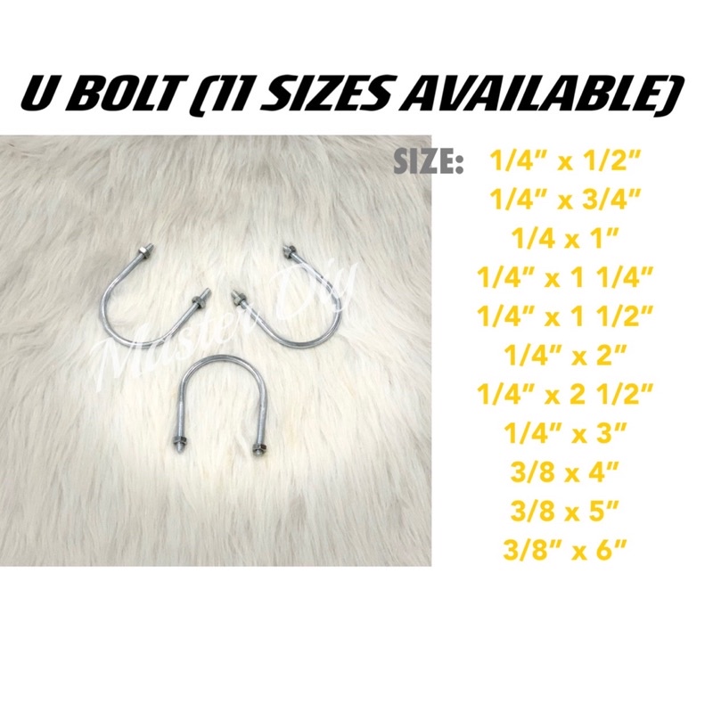 ‼️READY STOCK‼️U BOLT /METAL U BOLT WITH 2 HEX NUTS / BESI U DENGAN NUT ...