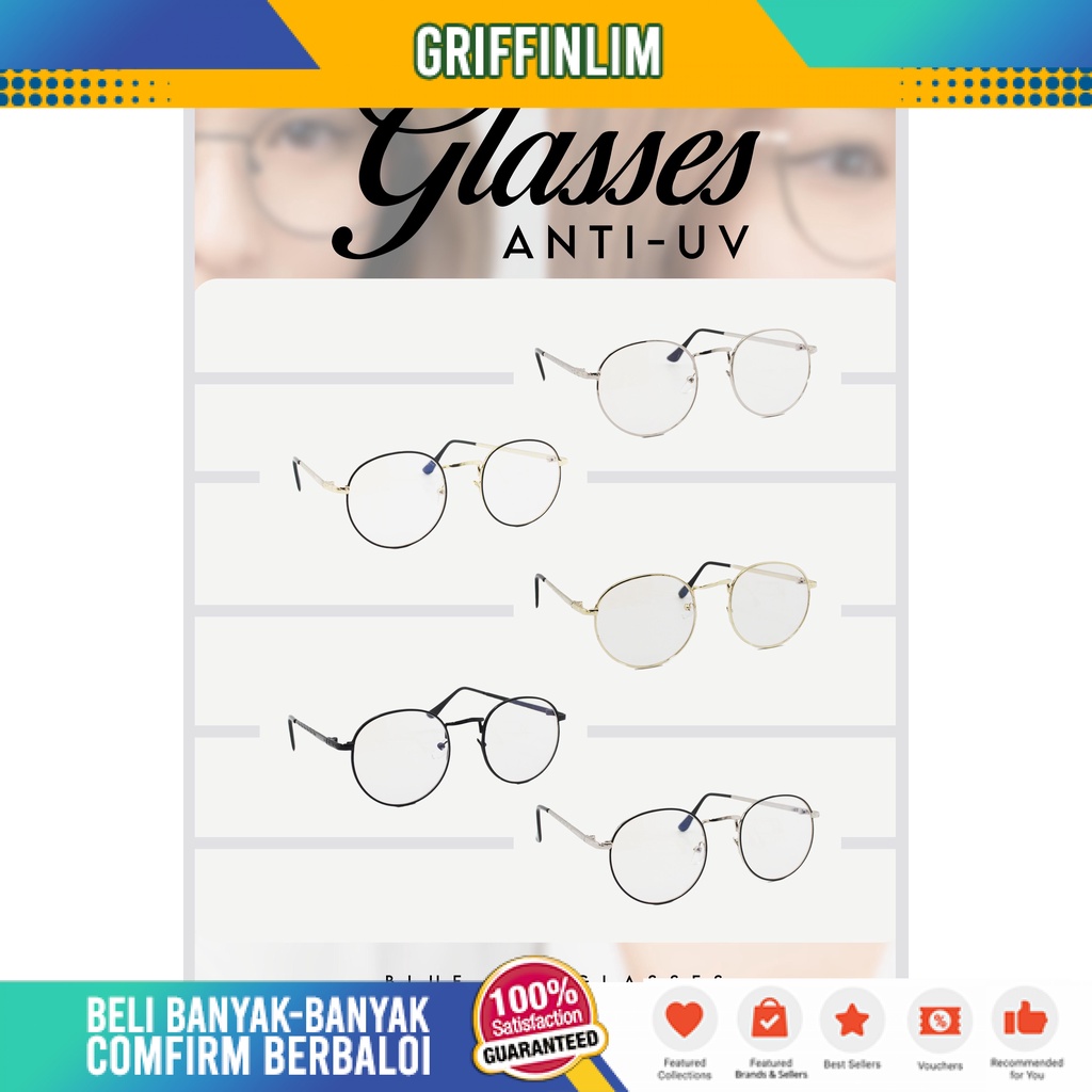 KOREAN CERMIN MATA FESYEN ARTIS CIRCLE OVAL METAL FRAME CLEAR VINTAGE ...