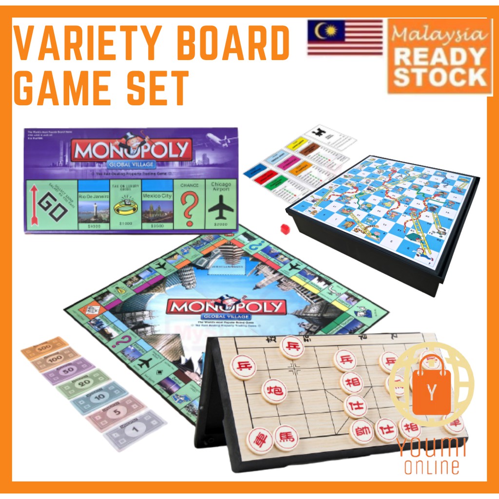 Jutaria Millionaire Global Village Game Set 3 in 1 Board Game Chinese ...