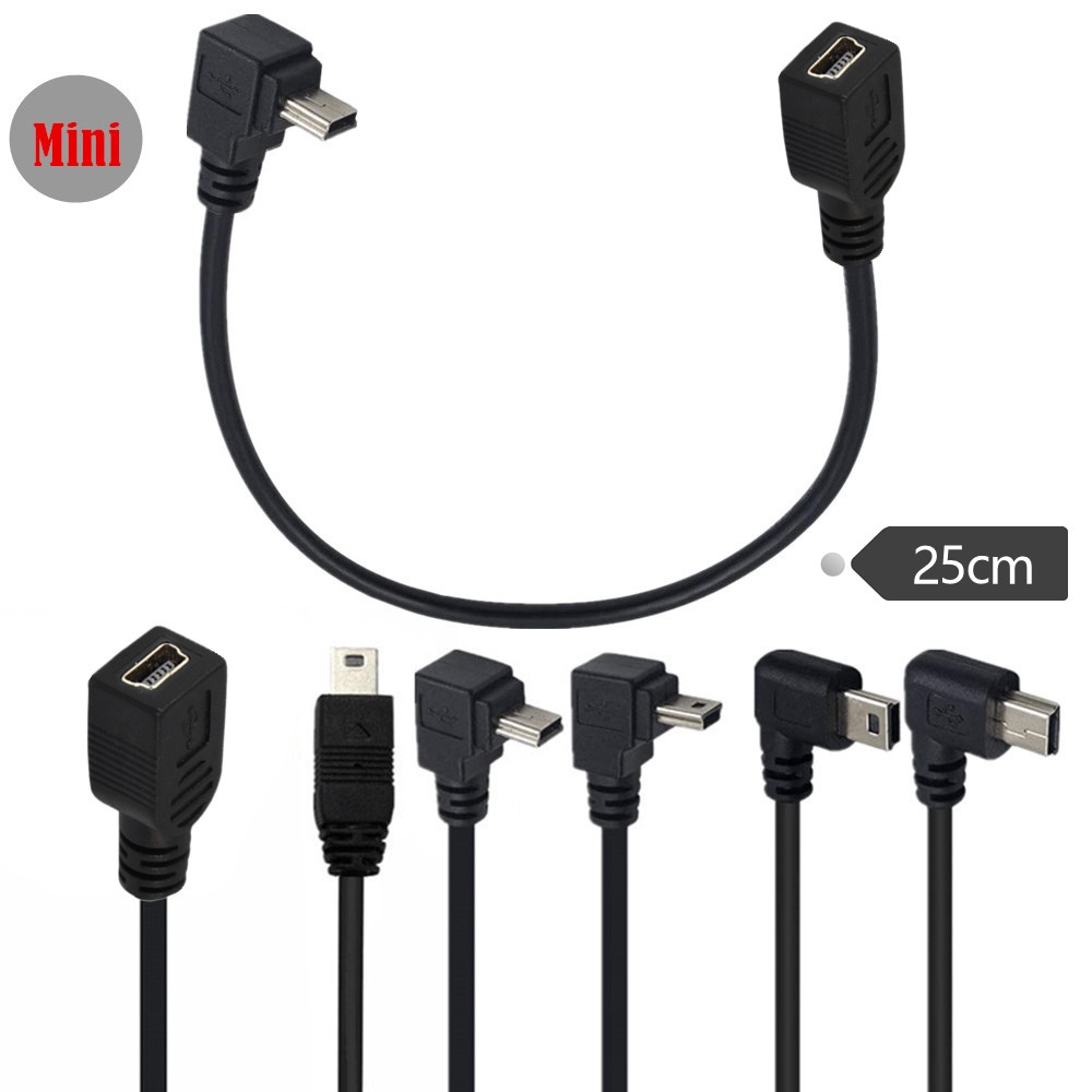 Usb Cable 90 Curved MINI USB Extension Data Charging Cable MINI T-Port ...