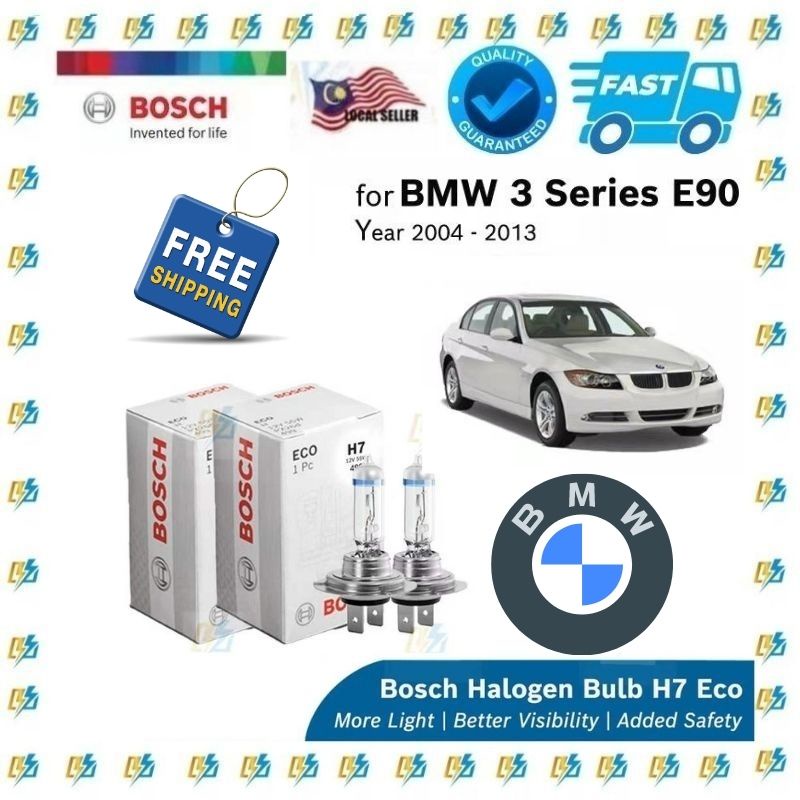 Bosch Halogen H7 💯%Original For BMW 3 Series E90 Year 2004-2013 Headlamp Light Bulb Mentol Lampu ...