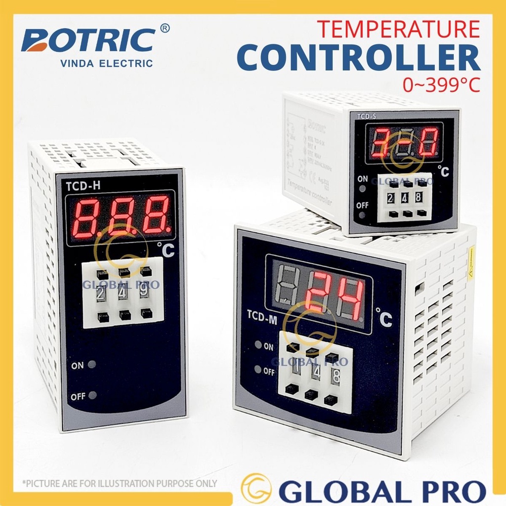 BOTRIC TCD Semi Digital Temperature Controller 220VAC 0~399°C ...