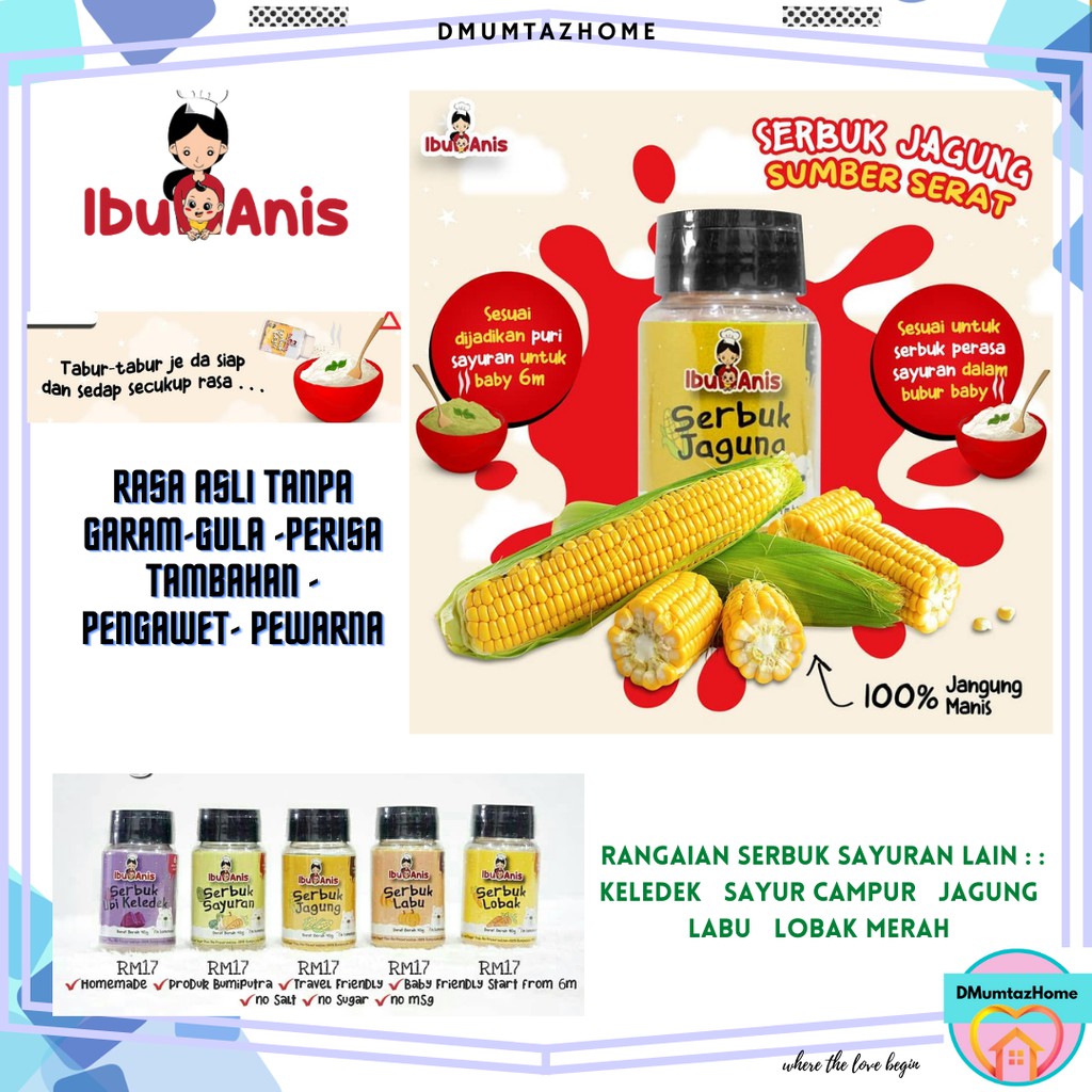 Baby Homemade by Ibu Anis : Natural Sweet Corn Savoury Powder / Serbuk ...