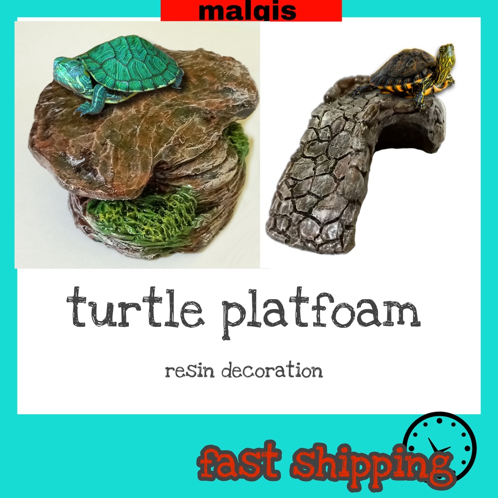 Turtle platfoam tempat istirehat kura-kura turtle climbing perhiasan ...