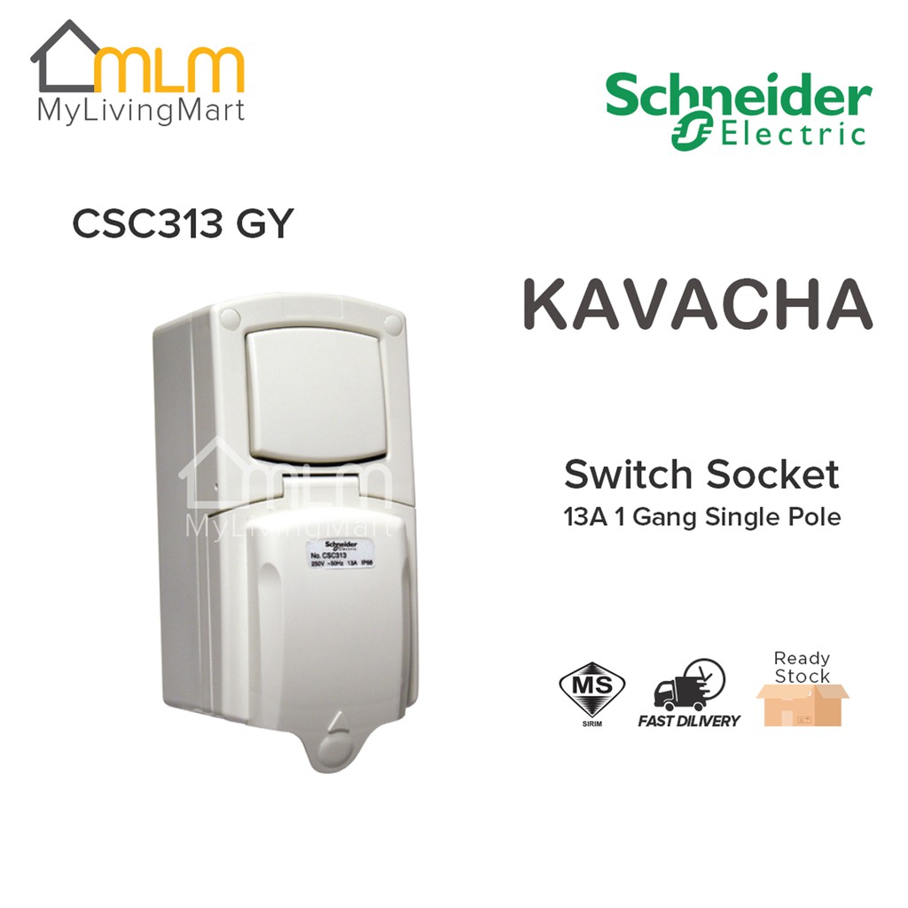 Schneider Kavacha CSC313 Single Pole Switch Socket | Shopee Malaysia